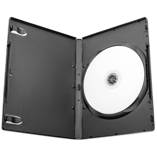 Коробка DVD Box для 1-2 дисков (1 высокое гнездо) 14мм, черная, упаковка 100 шт.