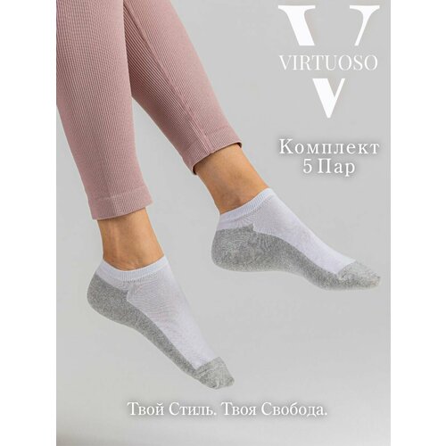Носки Virtuoso, 5 пар, размер 25, серый, белый