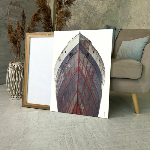 Картина на холсте "Большой корабль, который сидит в воде" 80x100 см. Интерьерная, на стену.