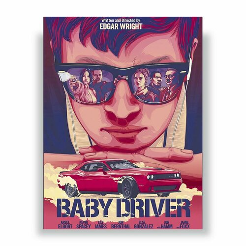 Постер, кинопостер "Малыш на драйве - Baby Driver", 30 см х 40 см