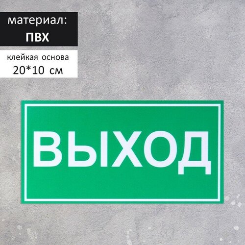 Табличка "выход" 200 х 100, клейкая основа