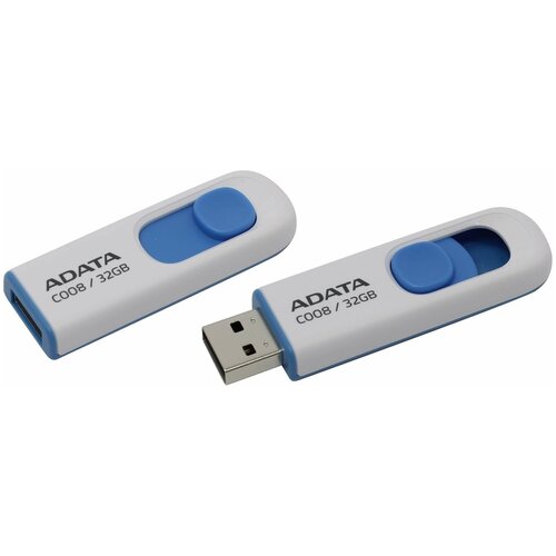 USB флешки A-DATA Флеш Диск A-Data 32Gb Classic C008 AC008-32G-RWE USB2.0 белый/синий