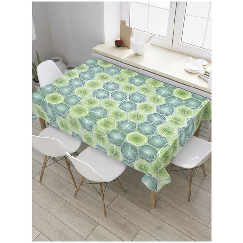 Скатерть прямоугольная JoyArty на кухонный стол "Плетение под квадратами" из оксфорда, 120x145 см
