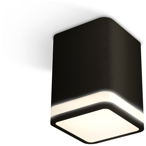 Комплект накладного светильника с акрилом XS7813020 SBK/FR черный песок/белый матовый MR16 GU5.3 (C7813, N7751)
