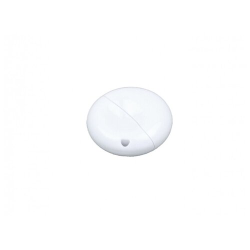 Пластиковая промо флешка круглой формы (16 Гб / GB USB 2.0 Белый/White 021-Round Flash drivePL056)