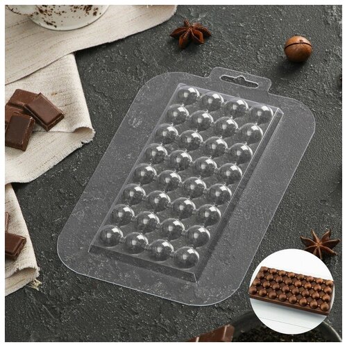 Форма для шоколада и конфет "Шоколадная Массажка", 16.5x8.5x1.6 см, цвет прозрачный