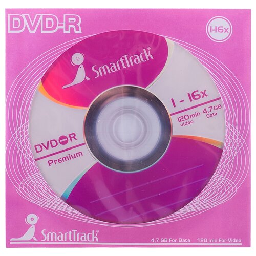Диск DVD-RSmartTrack4.7Gb 16x, 1 шт.