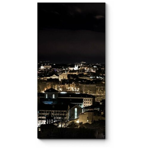 Модульная картина Ночная панорама Рима 20x40