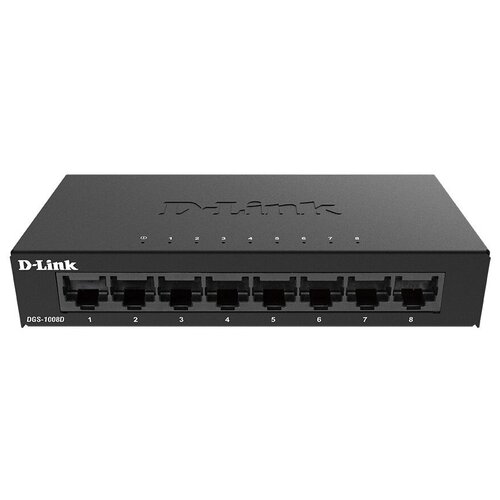 D-Link DGS-1008D/K2A Неуправляемый коммутатор с 8 портами 10/100/1000 Base-T и функцией энергосбережения