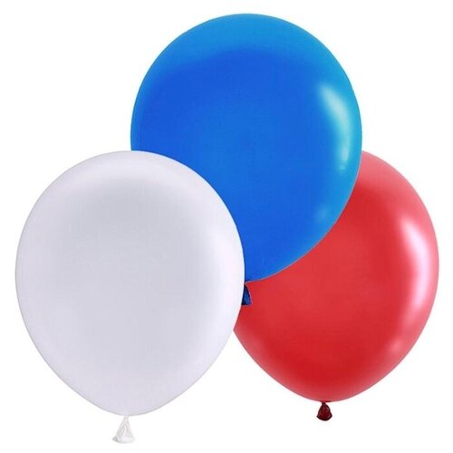 Набор воздушных шаров Latex Occidental Триколор, белый/синий/красный, 30 шт.