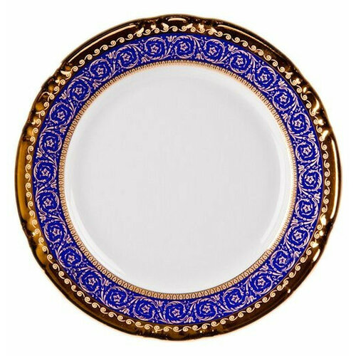 Набор тарелок 24 см 6 шт Thun "Констанция /Синяя полоса с золотом" / 023785