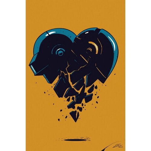 Плакат, постер Daft Punk. музыкальный электронный дуэт на холсте, размер 21х30см