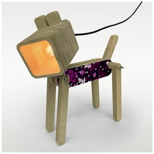 Настольная лампа светильник "Собака" модель цветы - 18