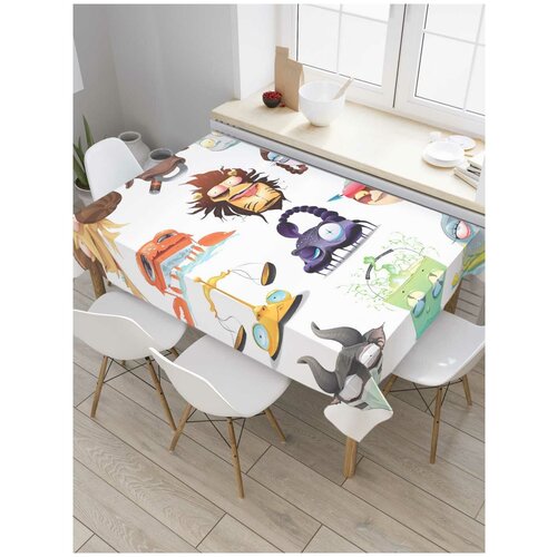 Скатерть прямоугольная JoyArty на кухонный стол "Зодиакальная фантазия" из оксфорда, 180x145 см