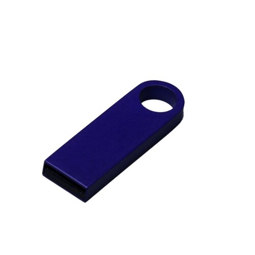 Компактная металлическая флешка с круглым отверстием (128 Гб / GB USB 2.0 Синий/Blue mini3)