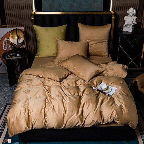 Комплект постельного белья Сатин Жаккард GC012, 2-спальное, наволочки 50х70 см (2 шт)