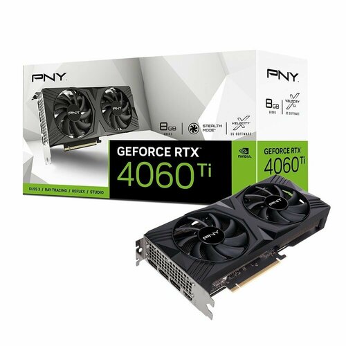 Видеокарта PNY RTX4060Ti 8GB VERTO 2FAN DLSS 3 GDDR6 128-bit DPx3 HDMI RTL