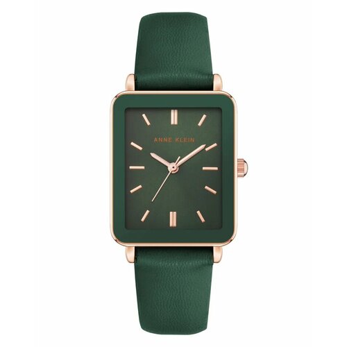 Наручные часы ANNE KLEIN Leather 3702RGGN, зеленый, розовый