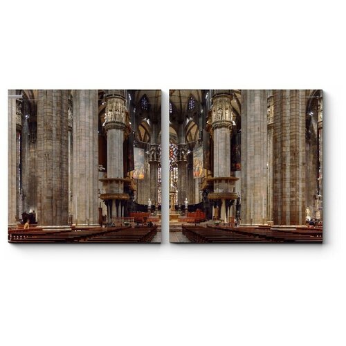 Модульная картина Внутри Миланского собора60x30