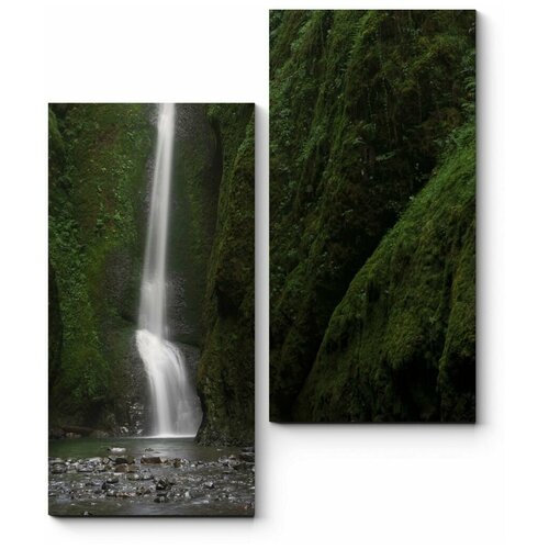 Модульная картина Водопад в сердце леса90x113