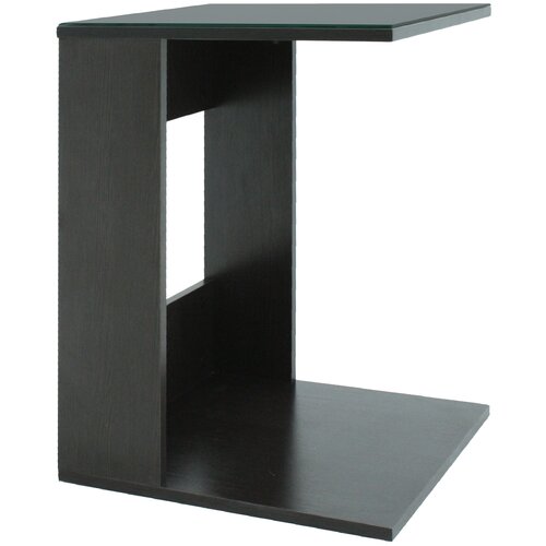 Стол приставной Мебелик BeautyStyle 3, ДхШ: 45 х 45 см, венге/стекло черное