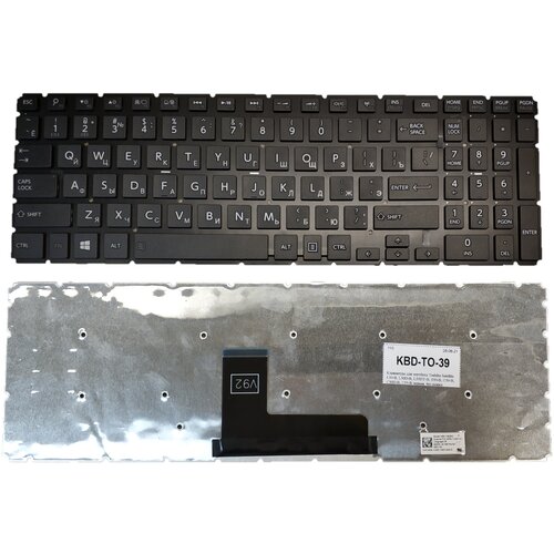 Клавиатура для ноутбука Toshiba Satellite L50-B, L50D-B, L55DT-B, S50-B, C50-B, C50D-B, C55-B черная, без рамки, плоский Enter