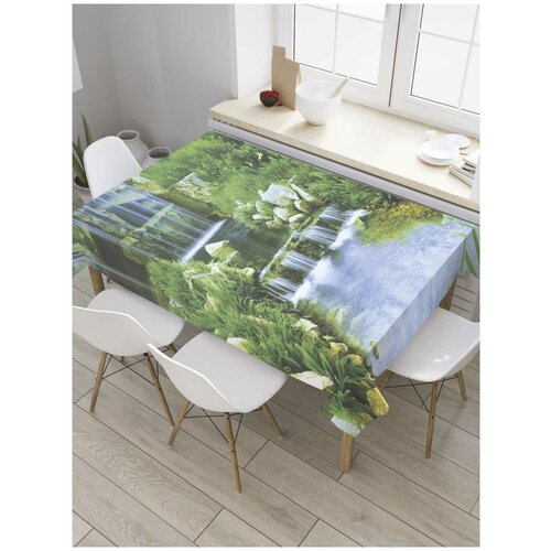 Скатерть прямоугольная JoyArty на кухонный стол "Водопад" из оксфорда, 120x145 см