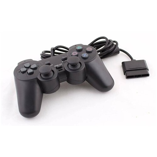Геймпад OEM PS2 пульт черный дуалшок 2 проводной для Sony Playstation 2 Dualshock 2, черный в блистере