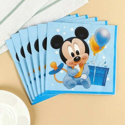 Disney Салфетки бумажные Микки Маус, 33х33 см, 20 шт, 3-х слойные