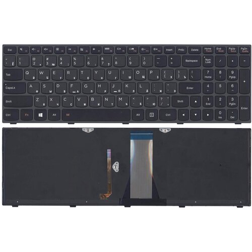 Клавиатура для ноутбука Lenovo G50-30 G50-70 Z50-70 черная c подсветкой p/n: 25214725 MP-13Q13US-686