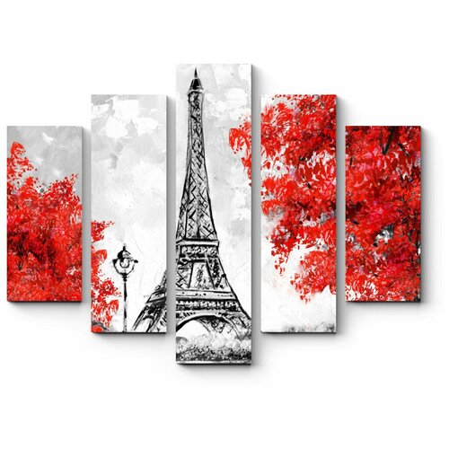 Модульная картина Краски осени в Париже 75x60