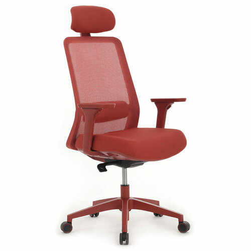 Компьютерное кресло Riva Design WORK W-218C Красный пластик/Красная сетка