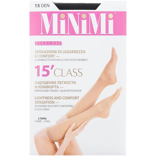 Гольфы MiNiMi, 15 den, 2 пары, размер 0 (one size), черный