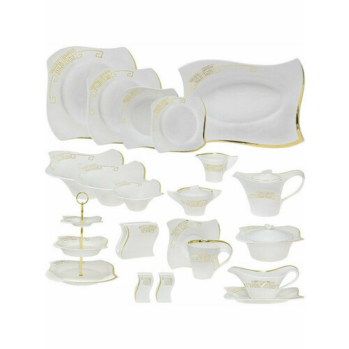 Чайно-столовый сервиз Lenardi "Givenchi gold", фарфор, 96 предметов