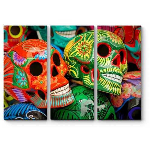 Модульная картина Символ смерти. Краски Мексики. 80x57