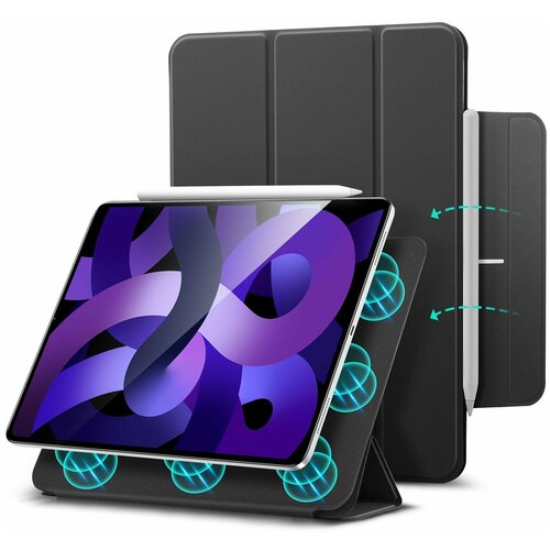 Чехол книжка ESR Rebound Magnetic Case с застежкой для Apple iPad Air 4 (2020), Air 5 (2022) и iPad Pro 11" (2018), черный