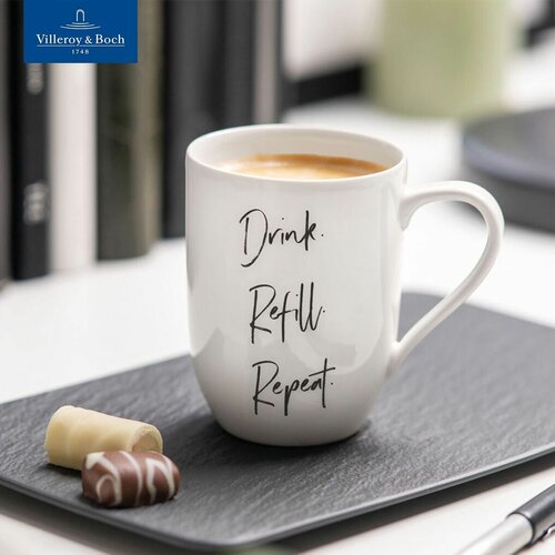 Кружка для чая и кофе 340 мл, Drink. Refill. Repeat./Выпей. Наполни. Повтори, Villeroy & Boch, Премиум-Фарфор