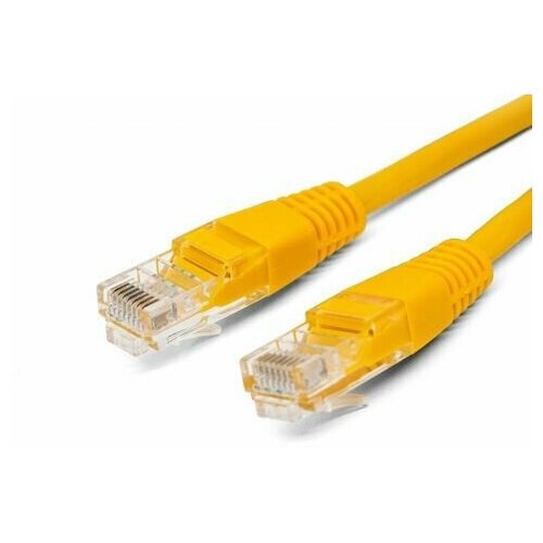 Патч-корд U/UTP 5e кат. 5м Filum FL-U5-C-5M-Y 26AWG(7x0.16 мм), кабель для интернета, чистая медь, PVC, жёлтый