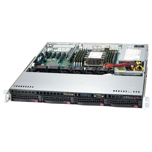 Сервер Supermicro SuperServer 5019P-MT без процессора/без накопителей/количество отсеков 3.5" hot swap: 4/1 x 350 Вт