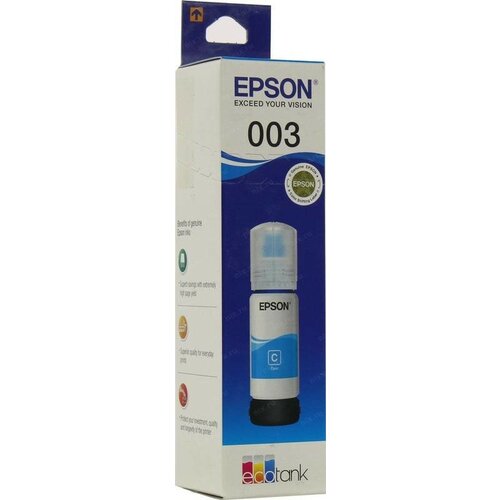 Чернила оригинальные Epson №003 C13T00V298 голубой 65 мл L1210/Asia, L3210/Asia, L3216/Asia, L3250/Asia, L3256/Asia, L3260/Asia