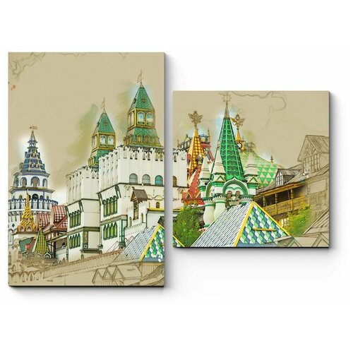 Модульная картина Измайловский Кремль , Москва 140x105