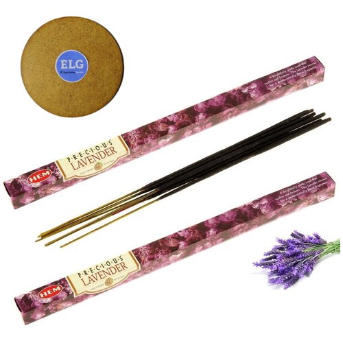 Благовония HEM набор 2 штуки "Драгоценная Лаванда" (Precious Lavender) + подставка ELG