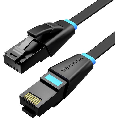 Vention Патч-корд прямой Ethernet UTP cat.6, RJ45, плоский сетевой кабель для ноутбука, роутера, кабель локальной сети, длина 8м, цвет черный