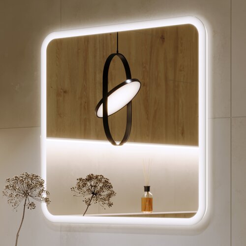 Зеркало Alavann Adel 80x80 см, с LED подсветкой, встроенной вилкой