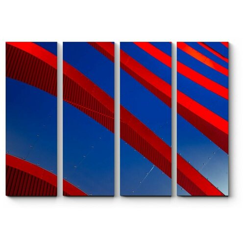 Модульная картина Сочетание красного и синего130x98