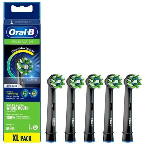 Набор насадок Oral-B Cross Action CleanMaximiser для электрической щетки, черный, 5 шт.