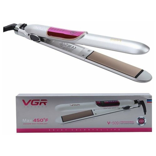 Выпрямитель для волос VGR V-509, серебристый