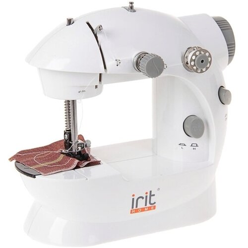 IRIT Швейная машинка Irit IRP-01, полуавтомат, от батареек/сети, бело-серая
