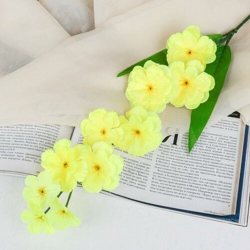 Poetry in flowers Цветы искусственные "Веточка сакуры" 70 см, жёлтый