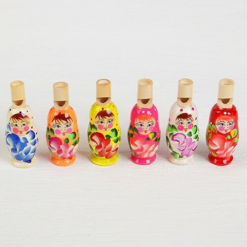 Деревянные Игрушки Свистулька «Матрёшка расписная», микс